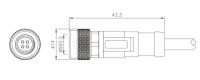 China M9 Straight Female Overmolded Plug  IP67 2\3\4\5\6\7\8 Pin Industrial Connector for sale