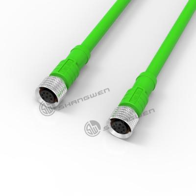 China Customize Waterproof Phoenix M12 Cable 2 3 4 5 6 8 Pin Male to Female M12 Connector Cable With Wire for sale