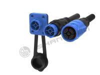 China M19 Series Push-pull Self-locking Blue Connection Industrial 9 Pin Cross Female Male Plug signal Connector for sale