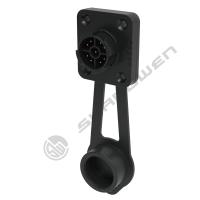 China IP65 Self-locking M19 Series Push-pull  Black  Connection Industrial 9 Pin Cross  5A Male Socket signal Connector for sale
