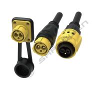 China IP65 Aviation Plug Quick Plug Output Push-pull Self-locking Yellow Industrial Male Plug Power M19 Push Lock 3 Pin Connector for sale
