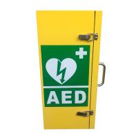 China Yellow Outdoor Wall Mount Alarmed AED Cabinet With Heating System for sale