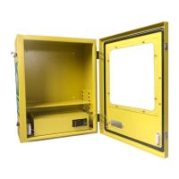 China Yellow Outdoor Wall Mount Alarmed AED Cabinet With Heating System for sale