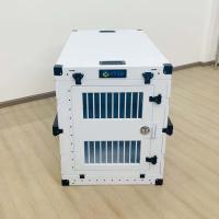 China Portable White Aluminum Collapsible Single Dog Crate Box Folding Pet Carrier for sale