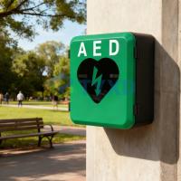 China 2026 NEW DESIGN Outdoor Heated Waterproof AED Wall Mount Cabinet with Audible Alarm for sale