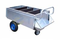China TYXD  Durable Galvanized Steel Horse Feed Storage Box, Large Capacity Horse Feed Cart for sale