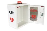China Curved Corner AED Defibrillator Wall Mounted Box High Safety For Indoor for sale