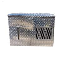China Diamond Plate Aluminum Double Dog Box With Storage Compartment for sale