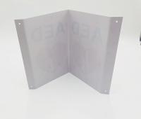 China Triangular White AED Wall Sign , V Shape Plastic First Aid AED Sign for sale