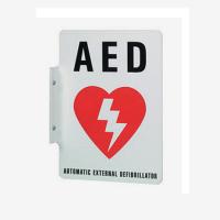 China Marked 2 Way Flat AED Wall Sign , 90 Degree Sign Of AED 254x177mm for sale