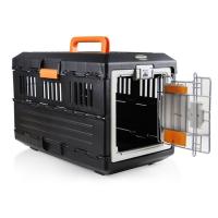 China Foldable Plastic Pet Travel Flight Carrier Portable Dog Crate 550mm 670mm for sale