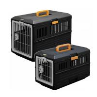 China Foldable Plastic Pet Travel Flight Carrier Portable Dog Crate 550mm 670mm for sale
