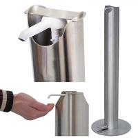 China Stainless Steel Round Tube Foot Pedal Active Sanitiser Dispenser Stand Universal Sanitizer Pedal Operated Stand for sale