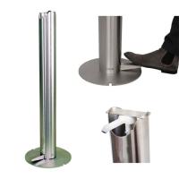 China Stainless Steel Round Tube Foot Pedal Active Sanitiser Dispenser Stand Universal Sanitizer Pedal Operated Stand for sale