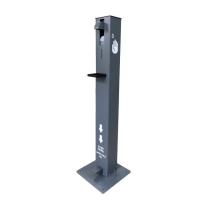China Universal 1000ml Foot Pedal Operated Sanitiser Stand Refillable 1liter Hand Sanitizer Metal Stand With Drip Tray for sale