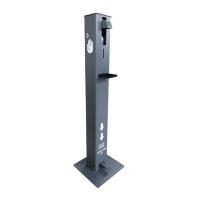 China Universal 1000ml Foot Pedal Operated Sanitiser Stand Refillable 1liter Hand Sanitizer Metal Stand With Drip Tray for sale