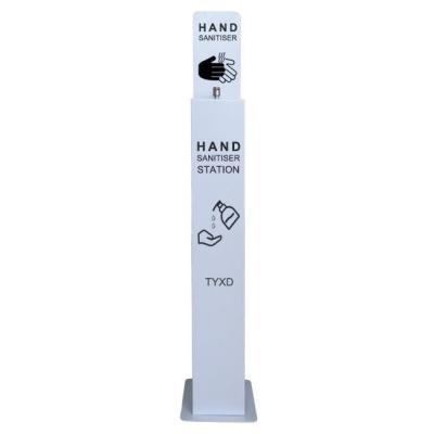China Big Vloume 5L Steel Manual Gel Sanitizer Dispenser Stand With Sign for sale