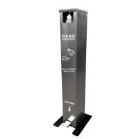 China Large Volume 1 Gallon Touchless Stainless Steel Pedal Pump Hand Sanitizer Dispenser Free Stand for sale