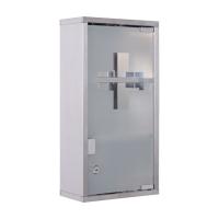 China Lockable Stainless Steel Wall Mounted First Aid Medicine Cabinet with 2 Shelves and Glass Door for sale