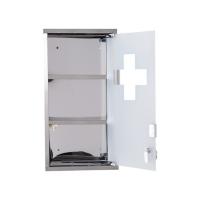 China Lockable Stainless Steel Wall Mounted First Aid Medicine Cabinet with 2 Shelves and Glass Door for sale
