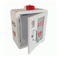 China Universal Indoor White Metal Alarmed AED Defibrillator Wall Cabinet for sale