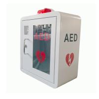 China Universal Indoor White Metal Alarmed AED Defibrillator Wall Cabinet for sale