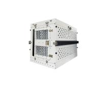 China Large White Aluminum Collapsible Dog Kennel Box Steel Folding Animal Cage for sale