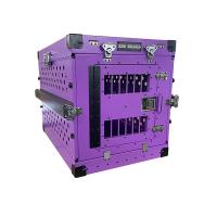 China Pet Medium Aluminum Collapsible Dog Box Metal Foldable Purple Color 30 Inch for sale