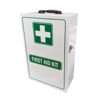 China Large Workplace 2 Shelf First Aid Cabint Empty White With Pocket for sale