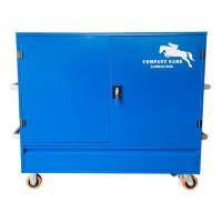 China Lockable Large Metal Blue Horse Equipment Saddle Tack Box With 2 Saddle Holders for sale