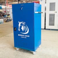 China Steel Blue White Saddle Box Tack Locker For Horse Equipment Storage for sale