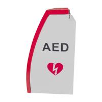 China Universal Red Curved Alarmed Wall Mount AED Cabinet For Illumination for sale