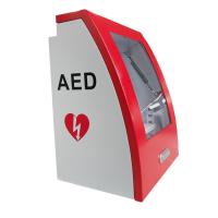 China Universal Red Curved Alarmed Wall Mount AED Cabinet For Illumination for sale
