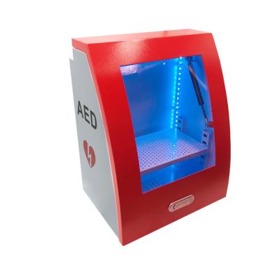 China Universal Red Curved Alarmed Wall Mount AED Cabinet For Illumination for sale