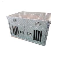 China Diamond Plate Aluminum Double Dog Box With Storage Compartment for sale