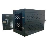 China Black Heavy Duty Strong Anxiety Aluminium Collapsible Dog Kennel for sale