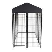 China 4x8x6 ft Outdoor Large Galvanized Welded Wire Dog Kennel With Cover for sale