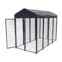 China 4x8x6 ft Outdoor Large Galvanized Welded Wire Dog Kennel With Cover for sale