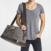 China Leather Tote Travel Duffel Bag Expandable Weekender Overnight Bag Canvas Large for sale