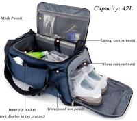 China Gym Weekender Oversized Travel Duffel Bag With Shoe Pouch Wet Pocket for sale