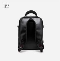 China Pu Leather Waterproof Custom Travel Backpack Purse Laptop USB For Man 42x32x14cm for sale