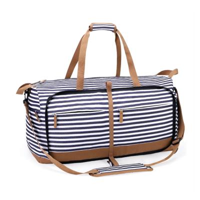 China Xxl 100l 60L Travel Foldable Duffel Bag Waterproof Blue Stripe 24.8X11.8X11