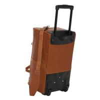 China 24 Inch Genuine Leather Duffel Travel Overnight Weekend Leather Bag Telescoping Trolley Handle for sale