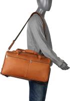 China 24 Inch Genuine Leather Duffel Travel Overnight Weekend Leather Bag Telescoping Trolley Handle for sale