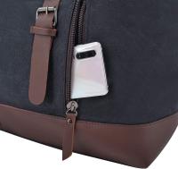 China Large Capacity Travel Duffel Bag Leather Black Canvas Shoulder Crossbody Weekend for sale