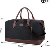 China Large Capacity Travel Duffel Bag Leather Black Canvas Shoulder Crossbody Weekend for sale