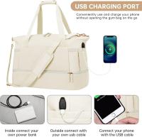 China Women Overnight Weekender Tote Bags With Charging Port and Shoe Compartment for sale