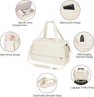 China Women Overnight Weekender Tote Bags With Charging Port and Shoe Compartment for sale