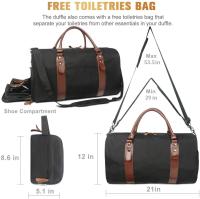 China 21X5.1X12 Inches Travel Duffel Bag , Overnight Black Durable Perfect Weekend Bag for sale