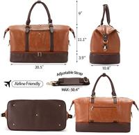 China PU Leather Weekender Bag , Travel Duffel Bags With Shoe And Laptop Compartment for sale